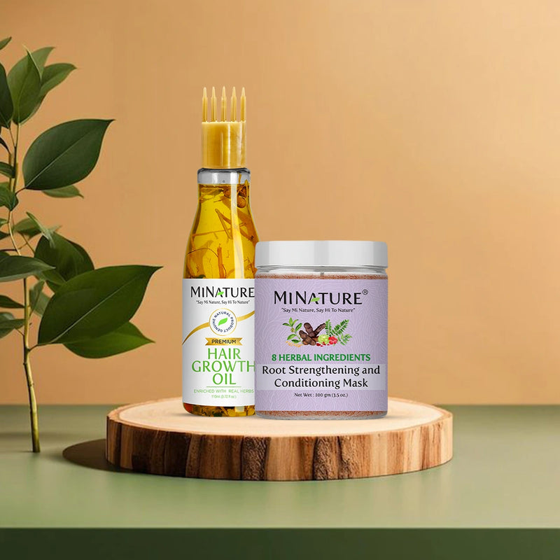 Premium Hair Growth Oil & Root Strengthening & Conditioning Mask Combo ...