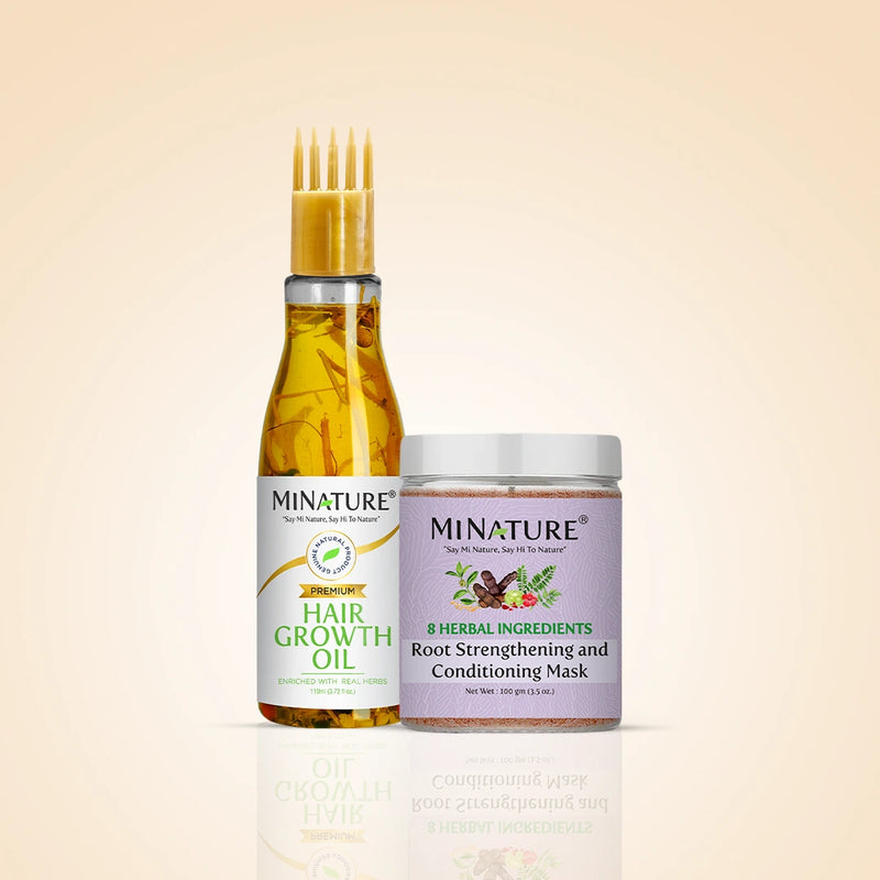 Premium Hair Growth Oil & Root Strengthening & Conditioning Mask Combo ...